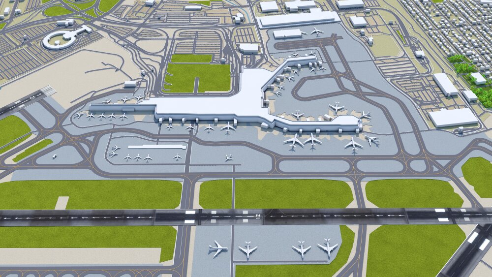 Montreal – Pierre Elliott Trudeau Airport 10km 3D model - Download ...