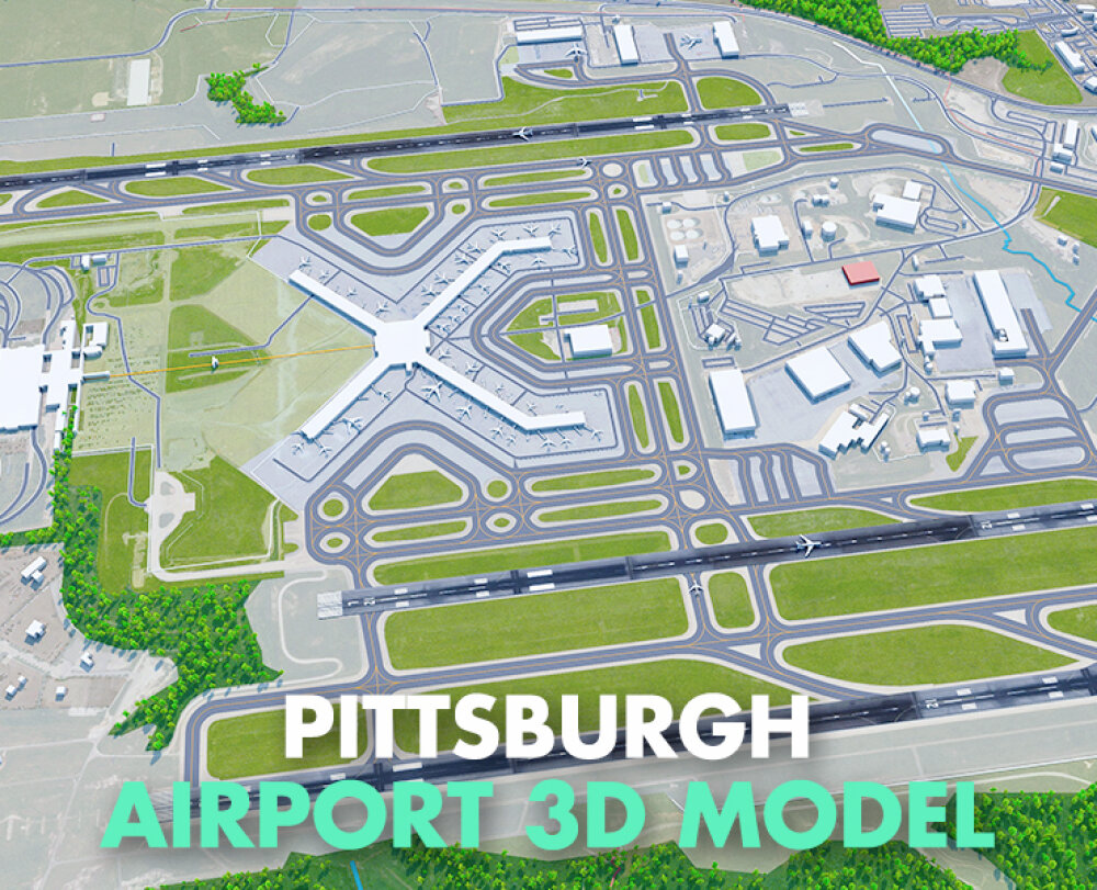 Aeropuerto de Pittsburgh desde 12km Modelo 3D - Descargar ...