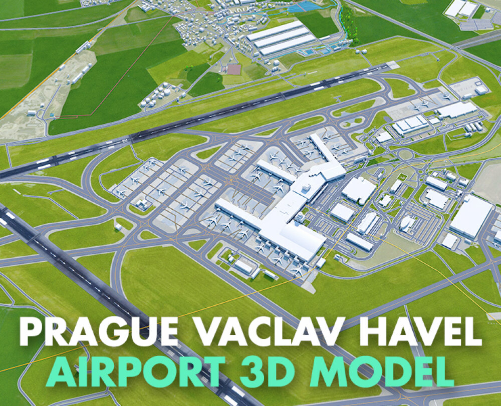 Prague Vaclav Havel Airport 15km 3D model - Download Infrastructure ...