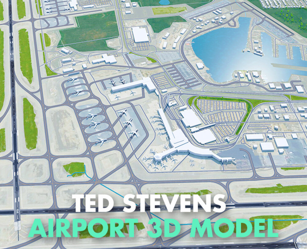 Ted Stevens Anchorage Airport 20km 3D model - Download Infrastructure ...