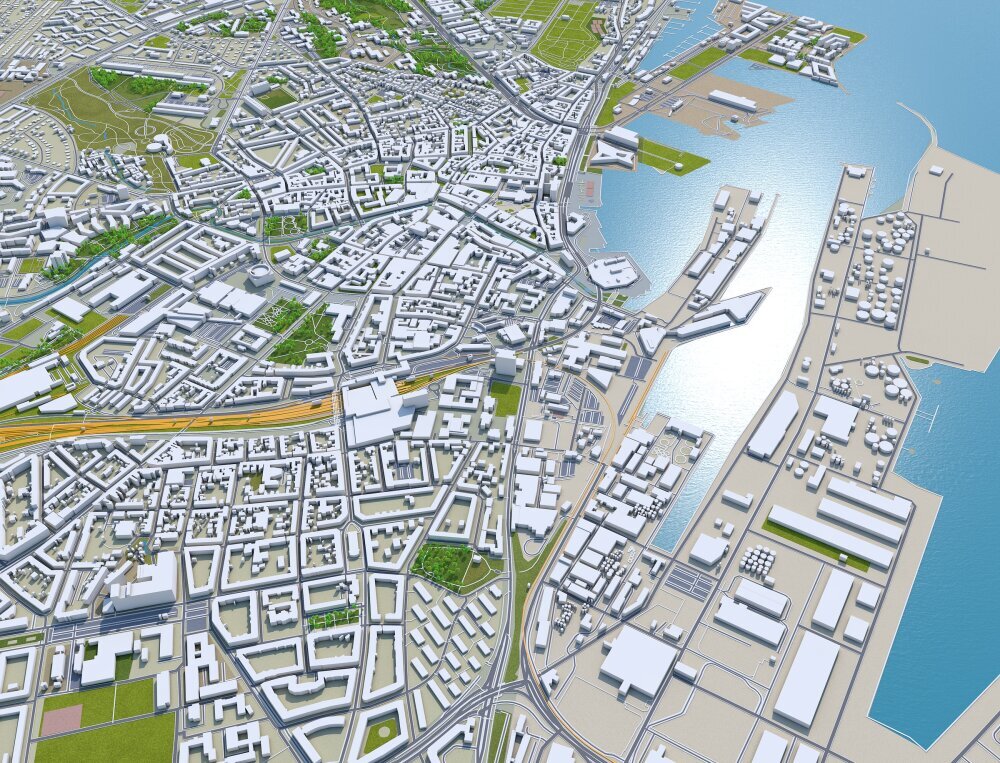 Aarhus Denmark 80km 3D model - Download City on 3DModels.org