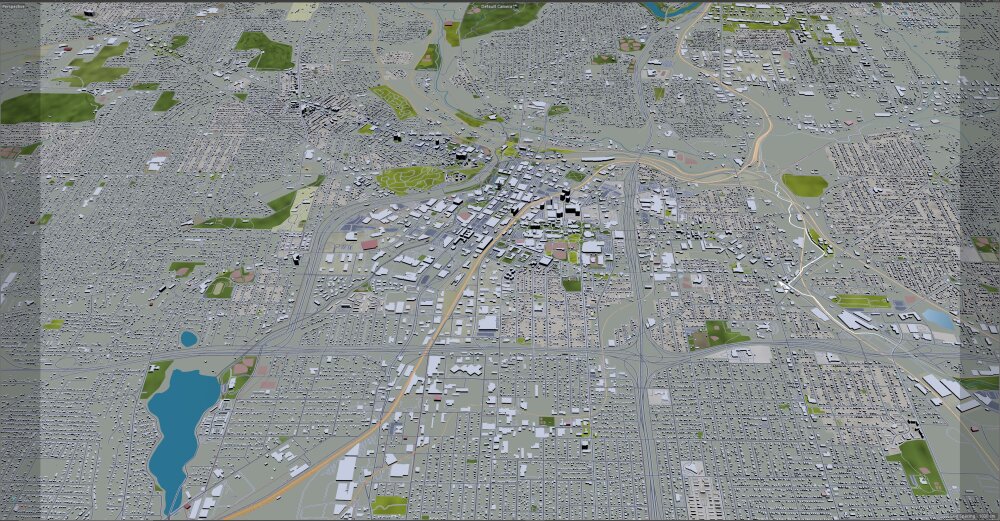 Akron Ohio Usa 25km Modelo 3D - Descargar Ciudad on 3DModels.org