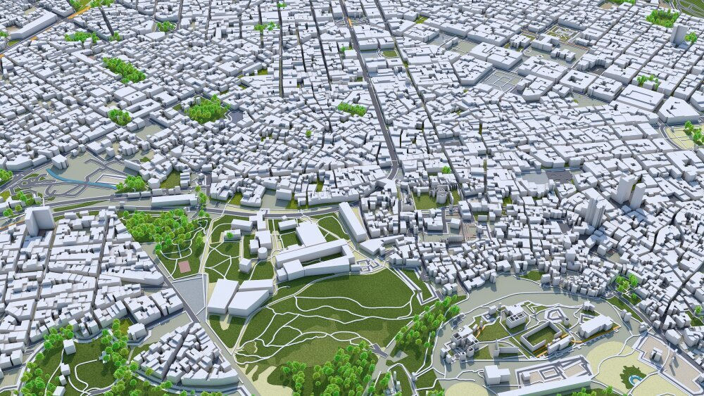 Athens Greece 60km 3D model - Download City on 3DModels.org