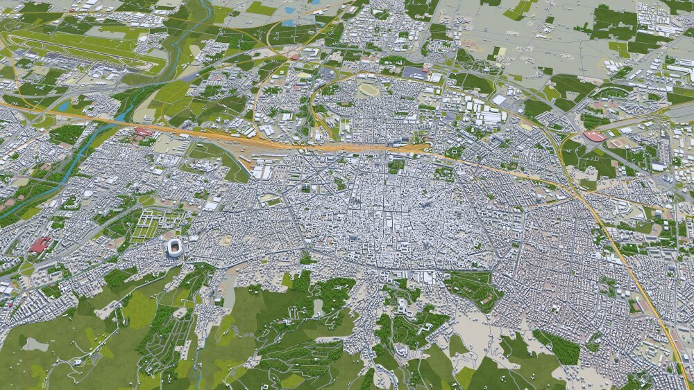 Bolonia Italia 30km Modelo 3D - Descargar Ciudad on 3DModels.org
