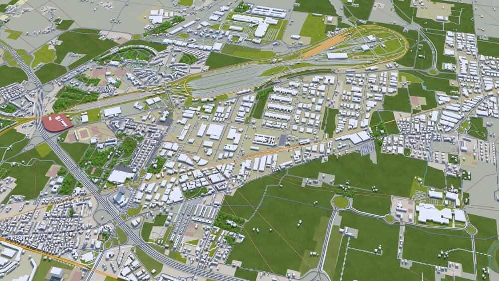 Bolonia Italia 30km Modelo 3D - Descargar Ciudad on 3DModels.org