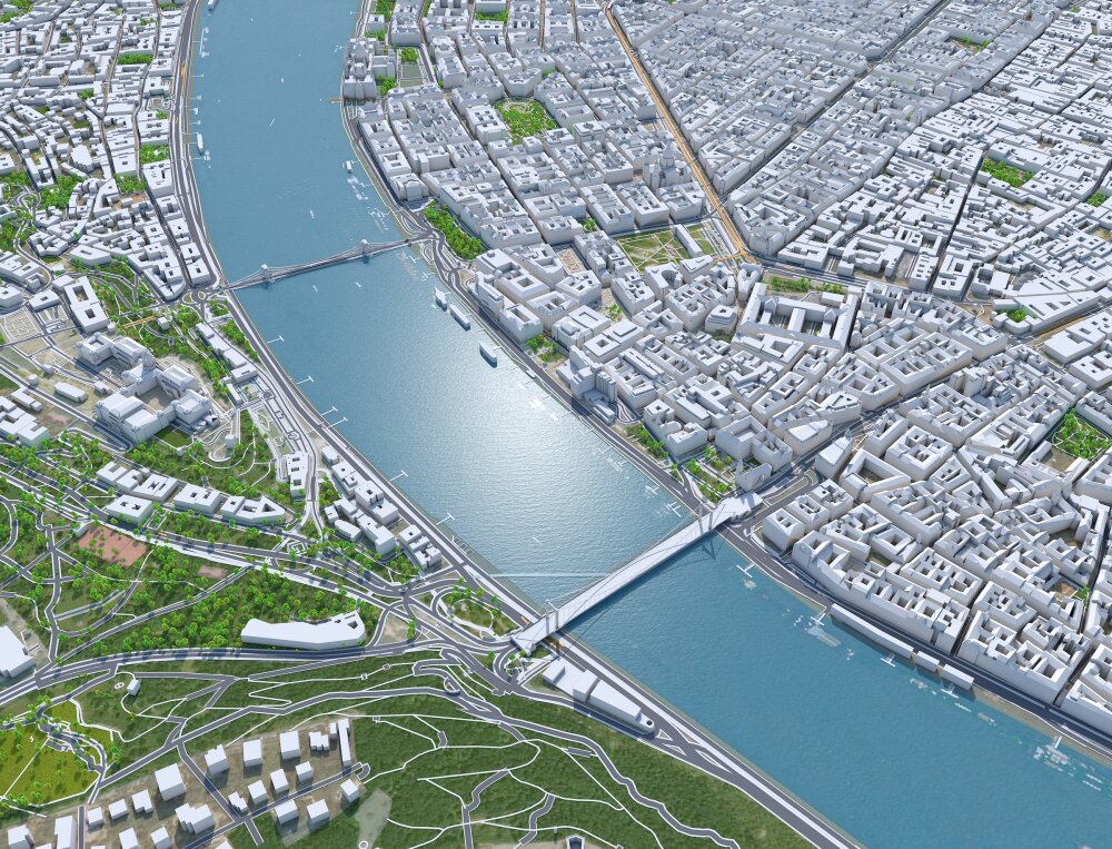 Budapest Downtown Hungary 3D model - Download City on 3DModels.org