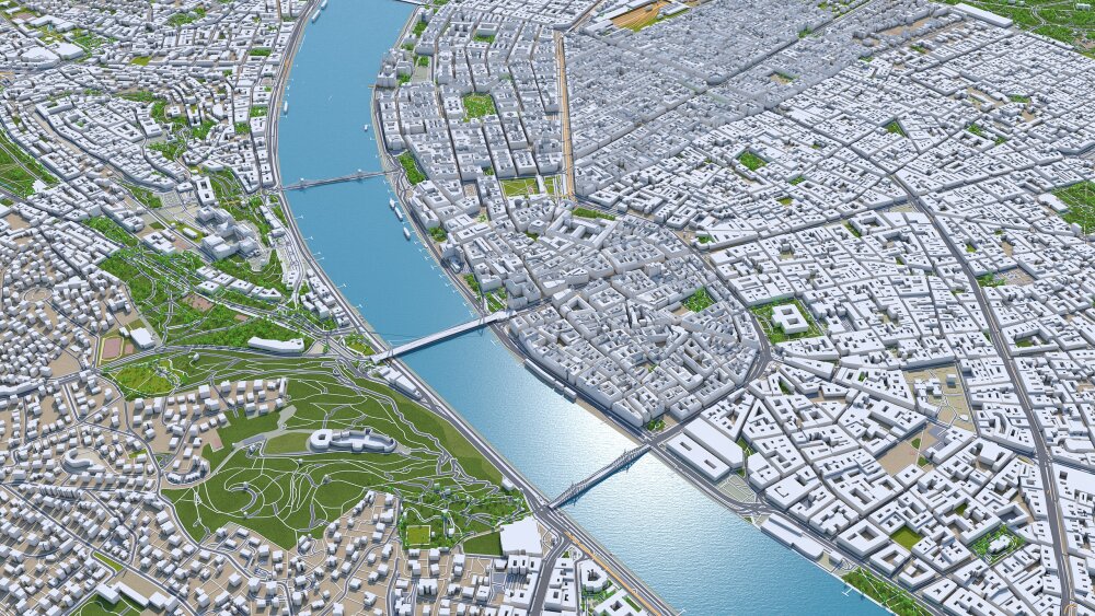 Budapest Downtown Hungary 3D model - Download City on 3DModels.org