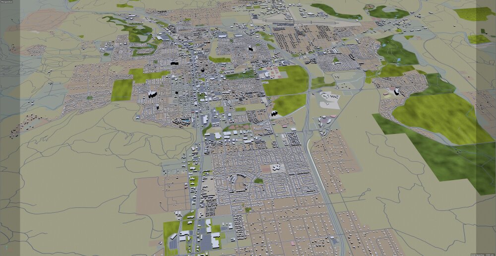 Carson City Nevada Usa 40km 3D model - Download City on 3DModels.org