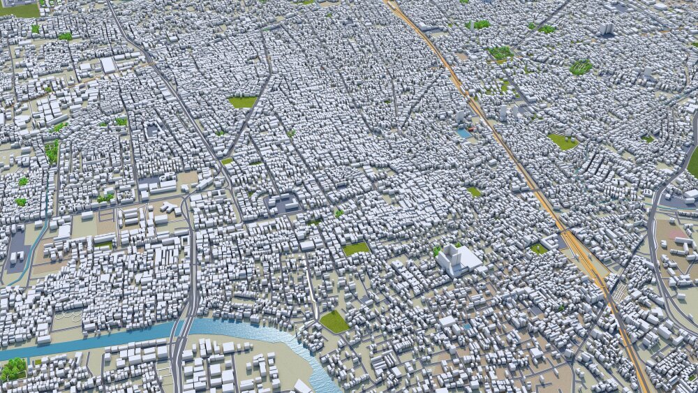 Chennai India 60Km 3D model - Download City on 3DModels.org