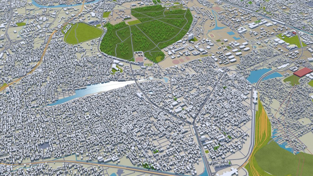 Chennai India 60Km 3D model - Download City on 3DModels.org