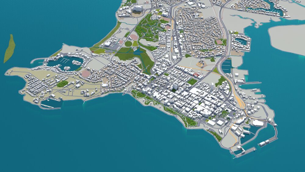 Darwin Australia 20km 3D model - Download City on 3DModels.org