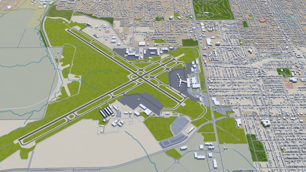 Des Moines Iowa Usa 40km 3D model - Download City on 3DModels.org