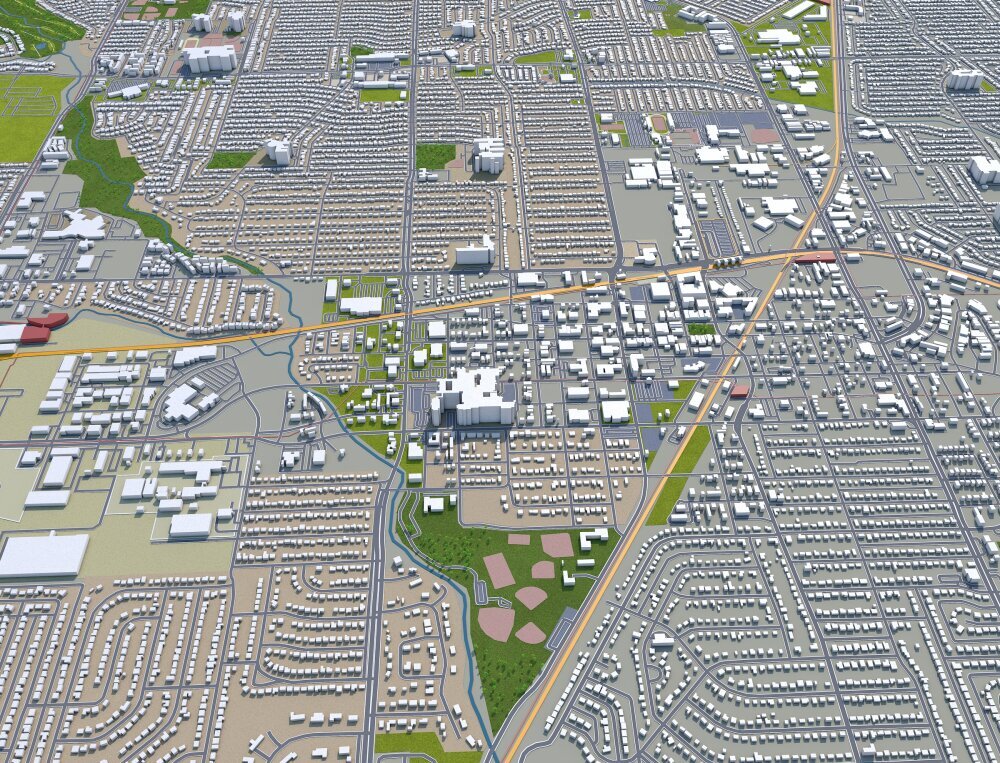 Garland Texas Usa 30km 3D model - Download City on 3DModels.org