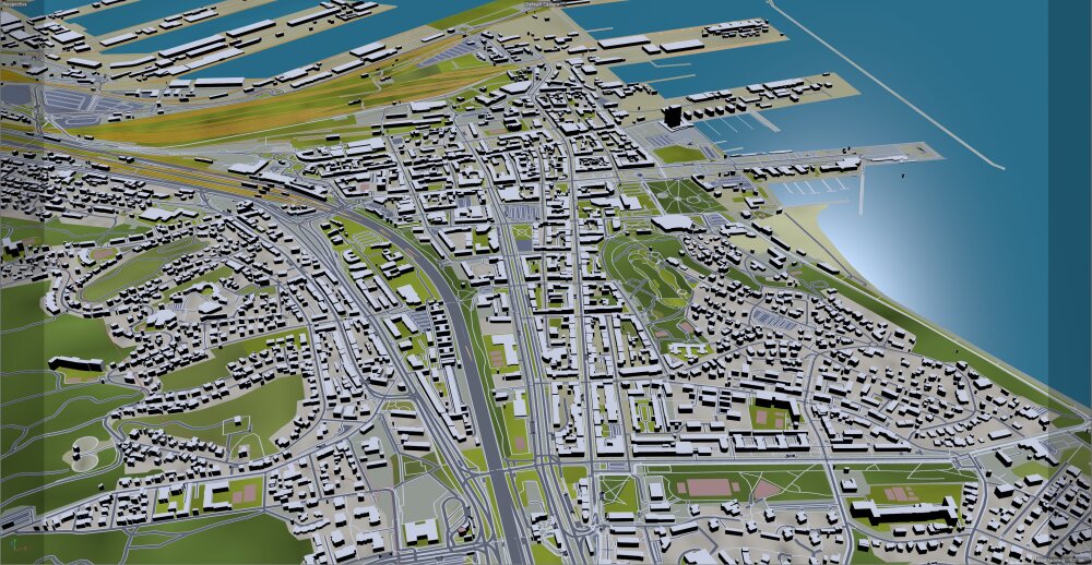 Gdynia Poland 40Km 3D model - Download City on 3DModels.org