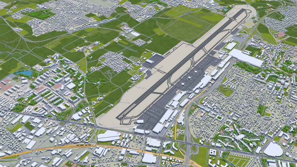 Geneva Switzerland 20km 3D model - Download City on 3DModels.org