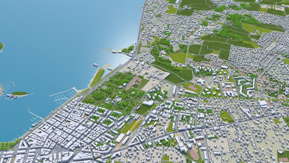 Geneva Switzerland 20km 3D model - Download City on 3DModels.org