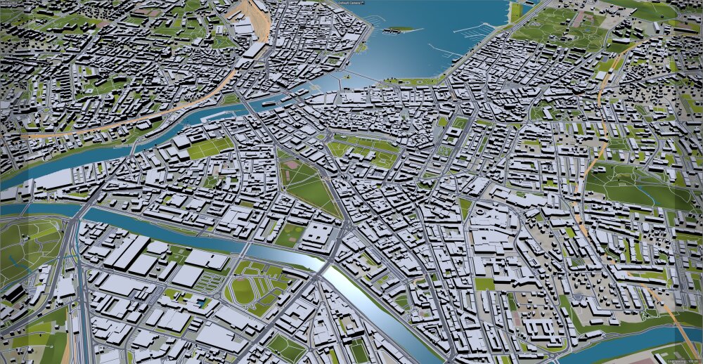 Geneva Switzerland 20km 3D model - Download City on 3DModels.org