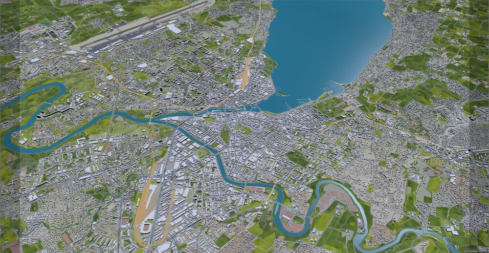 Geneva Switzerland 20km 3D model - Download City on 3DModels.org