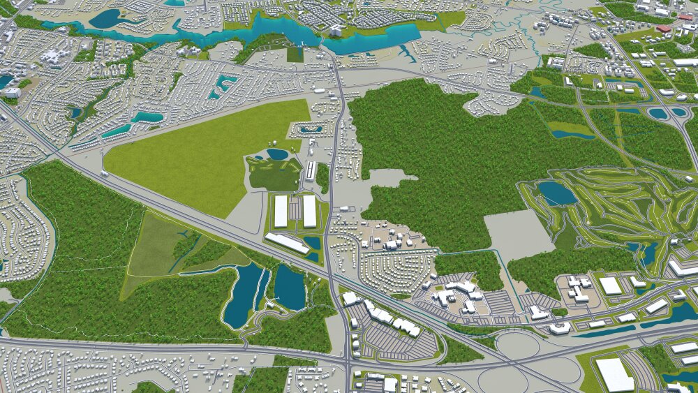 Hampton Virginia Usa 30km 3D model - Download City on 3DModels.org
