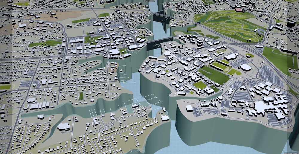 Hampton Virginia Usa 30km 3D model - Download City on 3DModels.org
