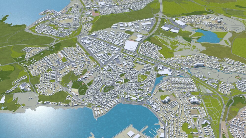 Iceland 1400km 3D model - Download City on 3DModels.org