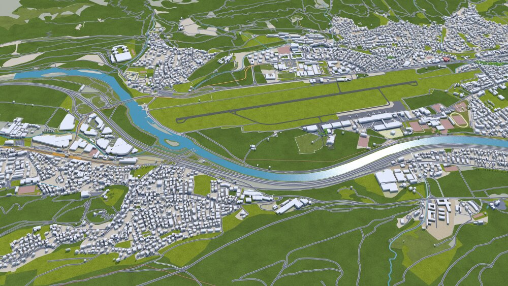 Innsbruck Austria 20km 3D model - Download City on 3DModels.org