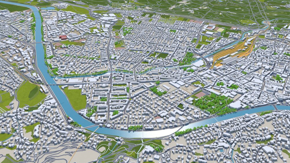 Innsbruck Austria 20km 3D model - Download City on 3DModels.org