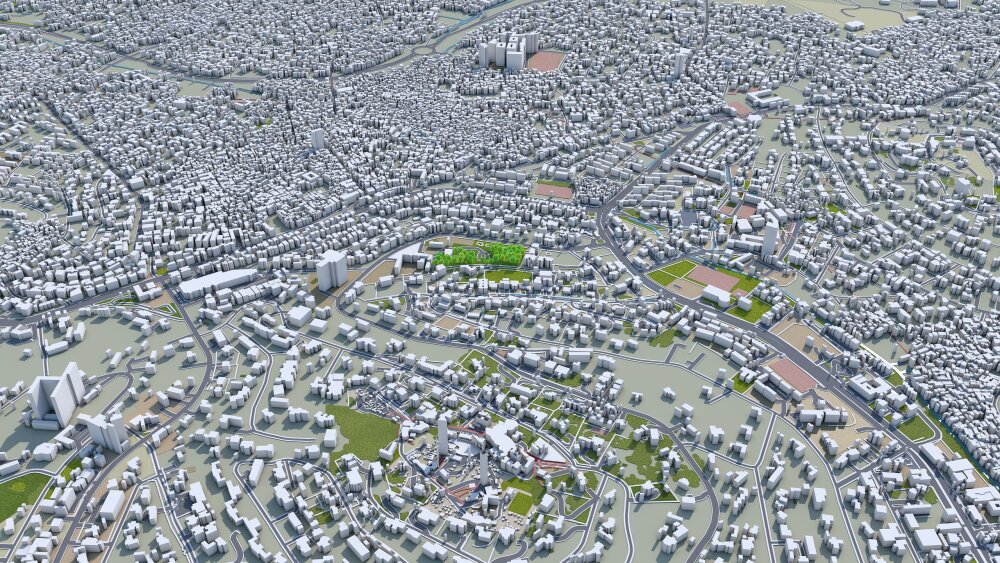 Kampala Uganda 40km 3D model - Download City on 3DModels.org
