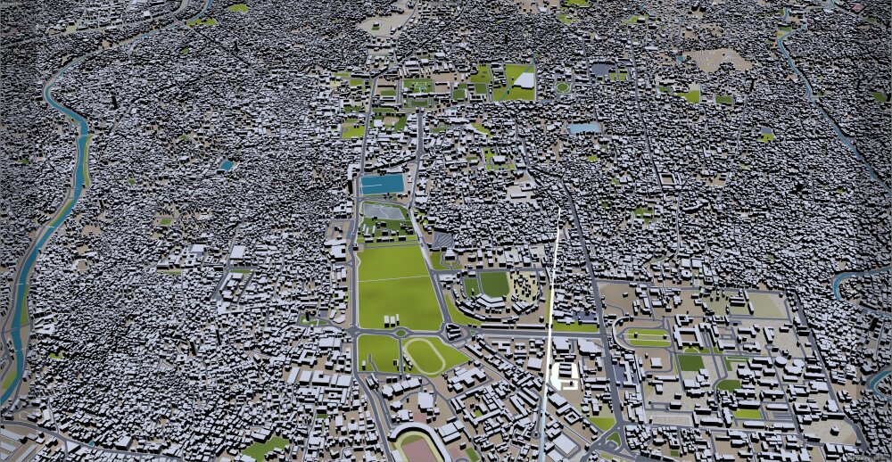 Kathmandu Nepal 40km 3D model - Download City on 3DModels.org