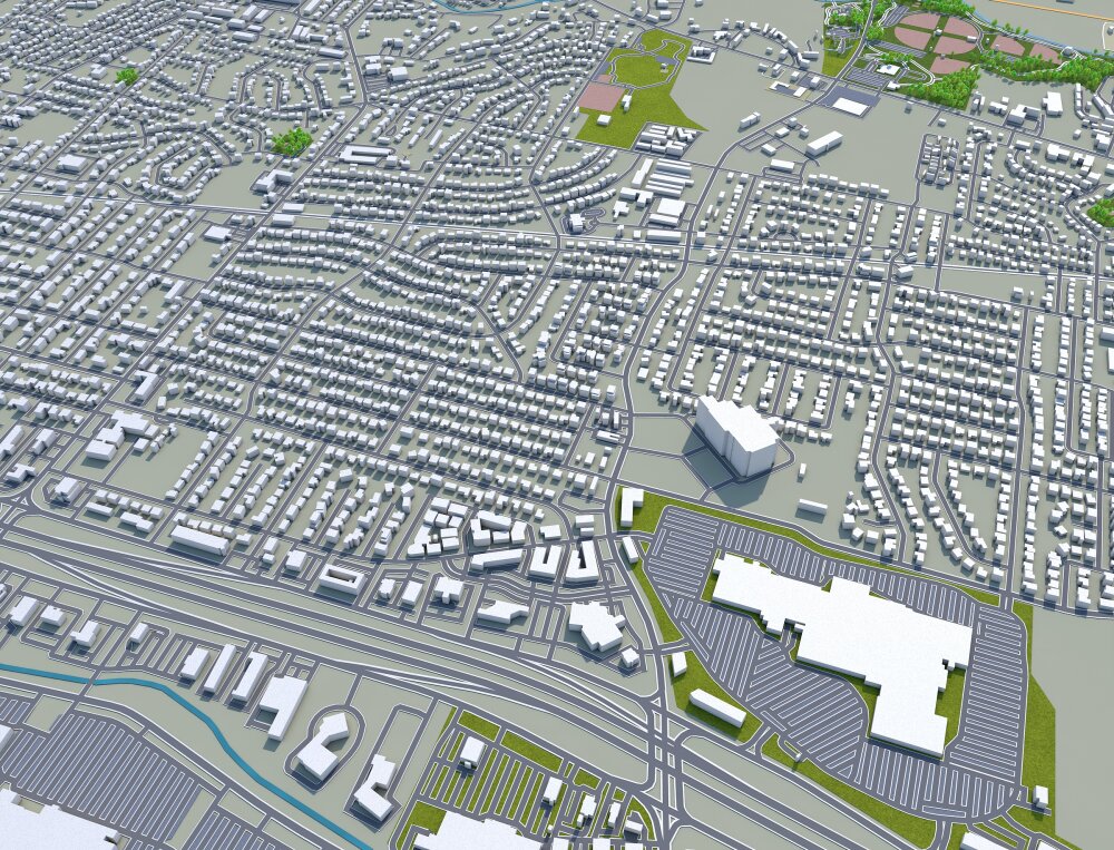 Killeen Texas Usa 25km 3D model - Download City on 3DModels.org