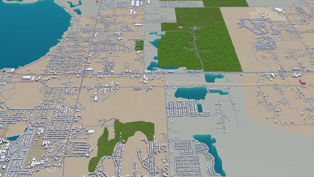Lakeland Florida Usa 30km 3D model - Download City on 3DModels.org