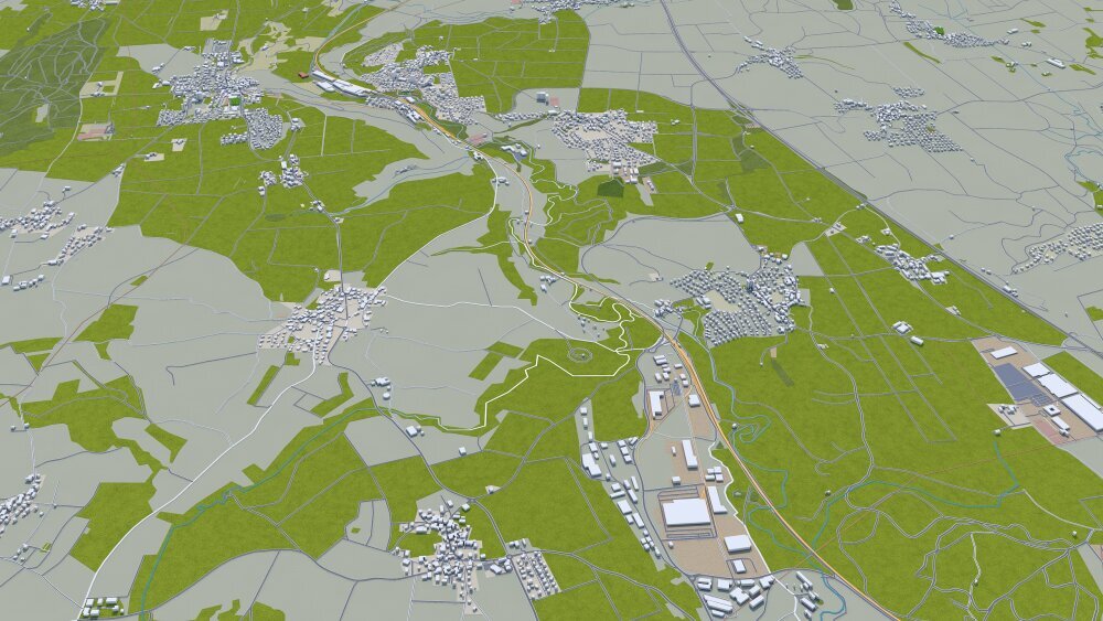Lausanne Switzerland 50km 3D model - Download City on 3DModels.org