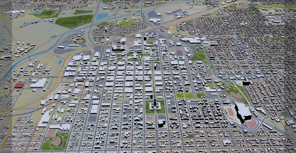 Lincoln Nebraska Usa 35km 3D model - Download City on 3DModels.org