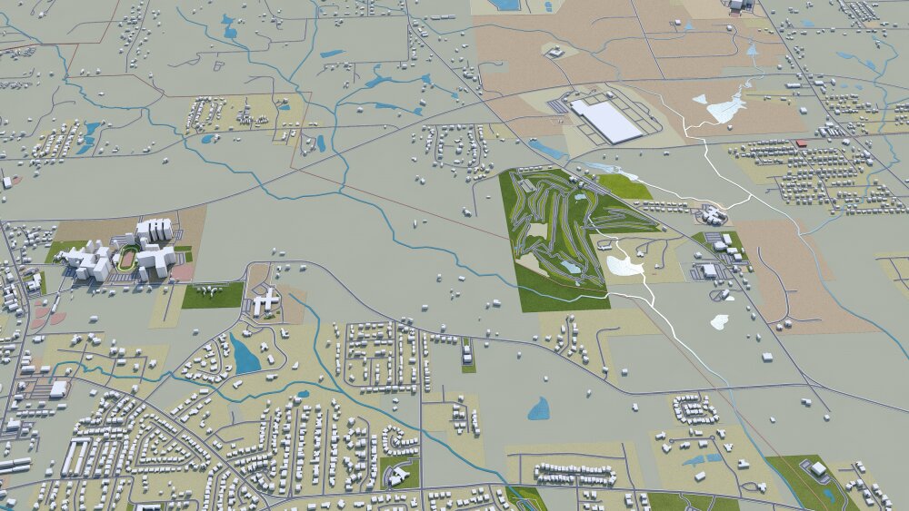 Longview Texas Usa 30km 3D model - Download City on 3DModels.org