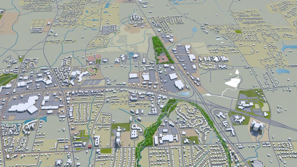 Longview Texas Usa 30km 3D model - Download City on 3DModels.org