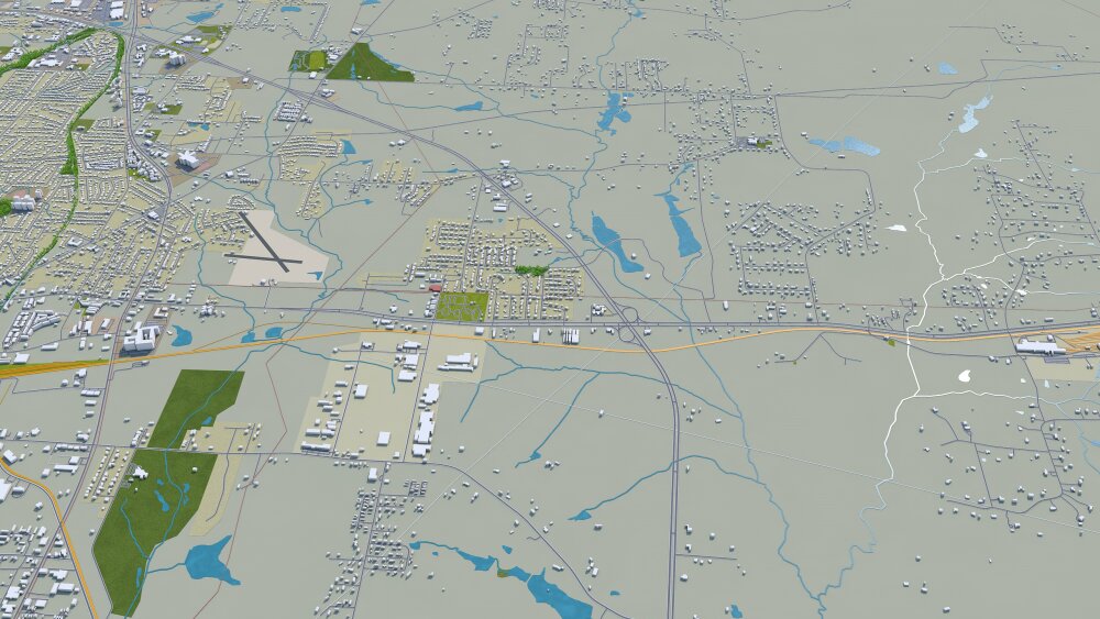 Longview Texas Usa 30km 3D model - Download City on 3DModels.org