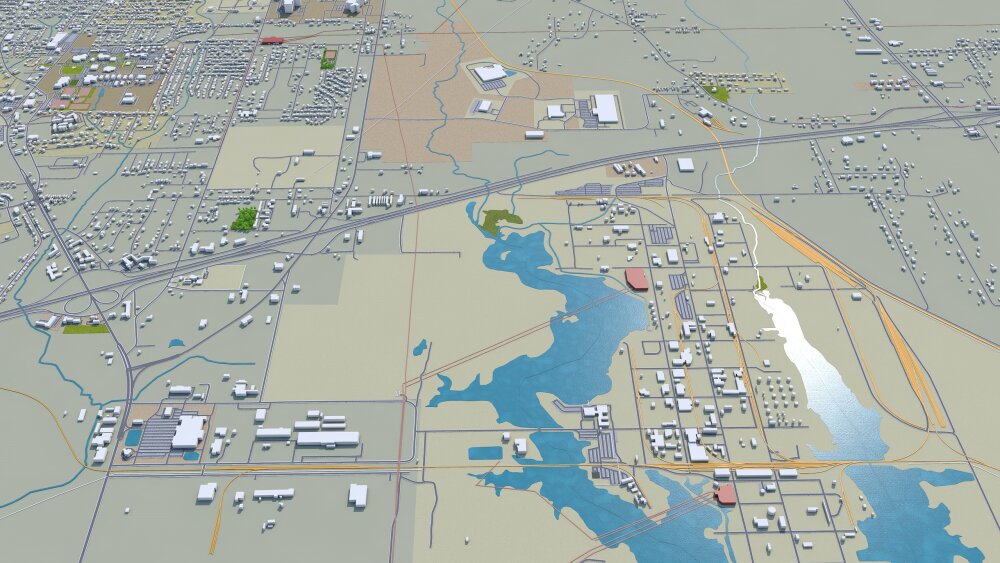 Longview Texas Usa 30km 3D model - Download City on 3DModels.org