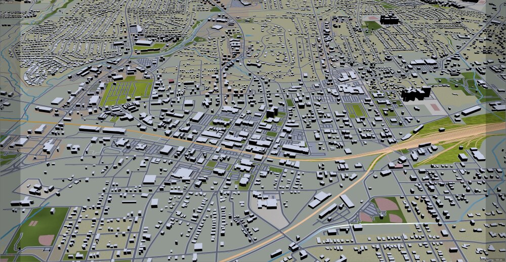 Longview Texas Usa 30km 3D model - Download City on 3DModels.org