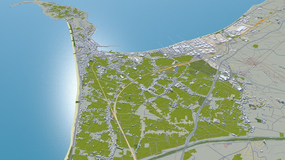 Messina Italy 150km AI 3D model - Download City on 3DModels.org