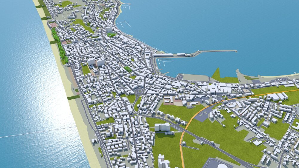 Messina Italy 150km AI 3D model - Download City on 3DModels.org