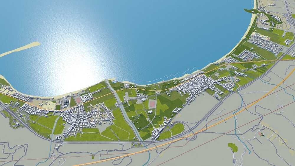 Messina Italy 150km AI 3D model - Download City on 3DModels.org