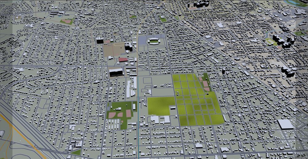 Mobile Alabama Usa 40km 3D model - Download City on 3DModels.org