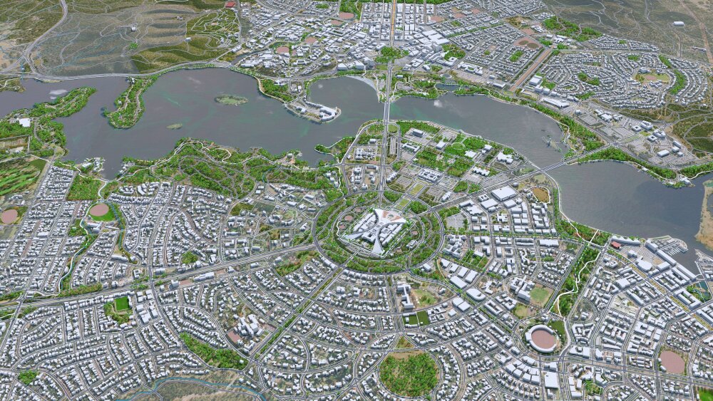Canberra City Australia 3D model - Download City on 3DModels.org