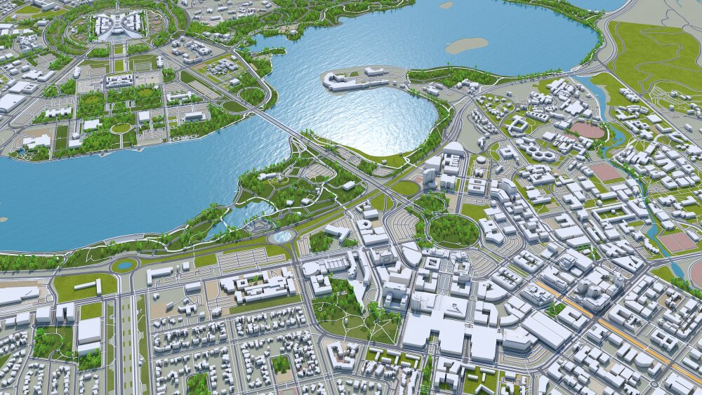 Canberra City Australia 3D model - Download City on 3DModels.org
