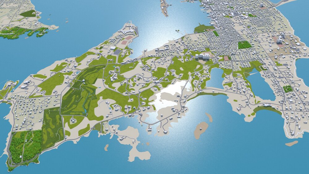Newport Rhode Island Usa 20km 3D model - Download City on 3DModels.org