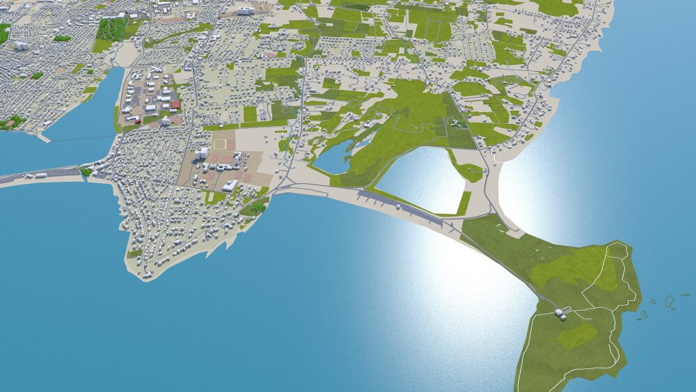 Newport Rhode Island Usa 20km 3D model - Download City on 3DModels.org