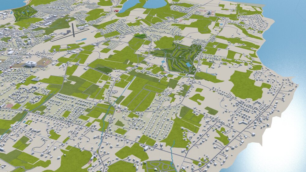 Newport Rhode Island Usa 20km 3D model - Download City on 3DModels.org