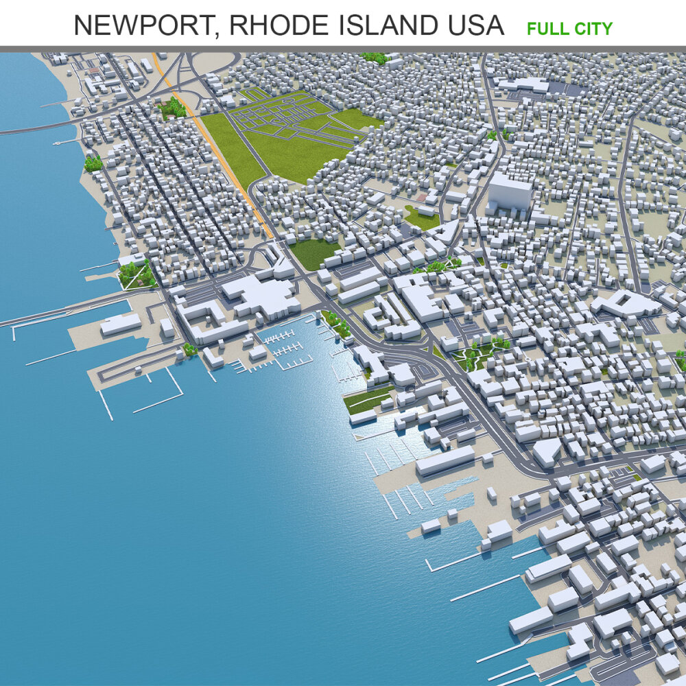Newport Rhode Island Estados Unidos 20km Modelo 3D - Baixar Cidade no ...