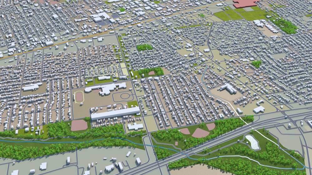 Odessa Texas Usa 30km 3D model - Download City on 3DModels.org