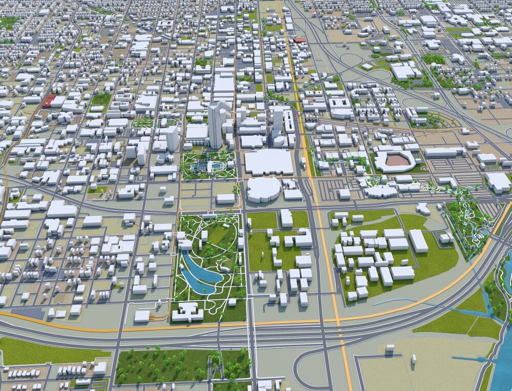 Oklahoma City Oklahoma Usa 80km 3D model - Download City on 3DModels.org